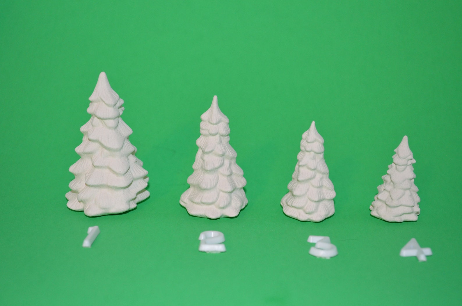 Mini Christmas Trees, 3D, Various Sizes, Ceramic Bisque Unpainted Ready ...