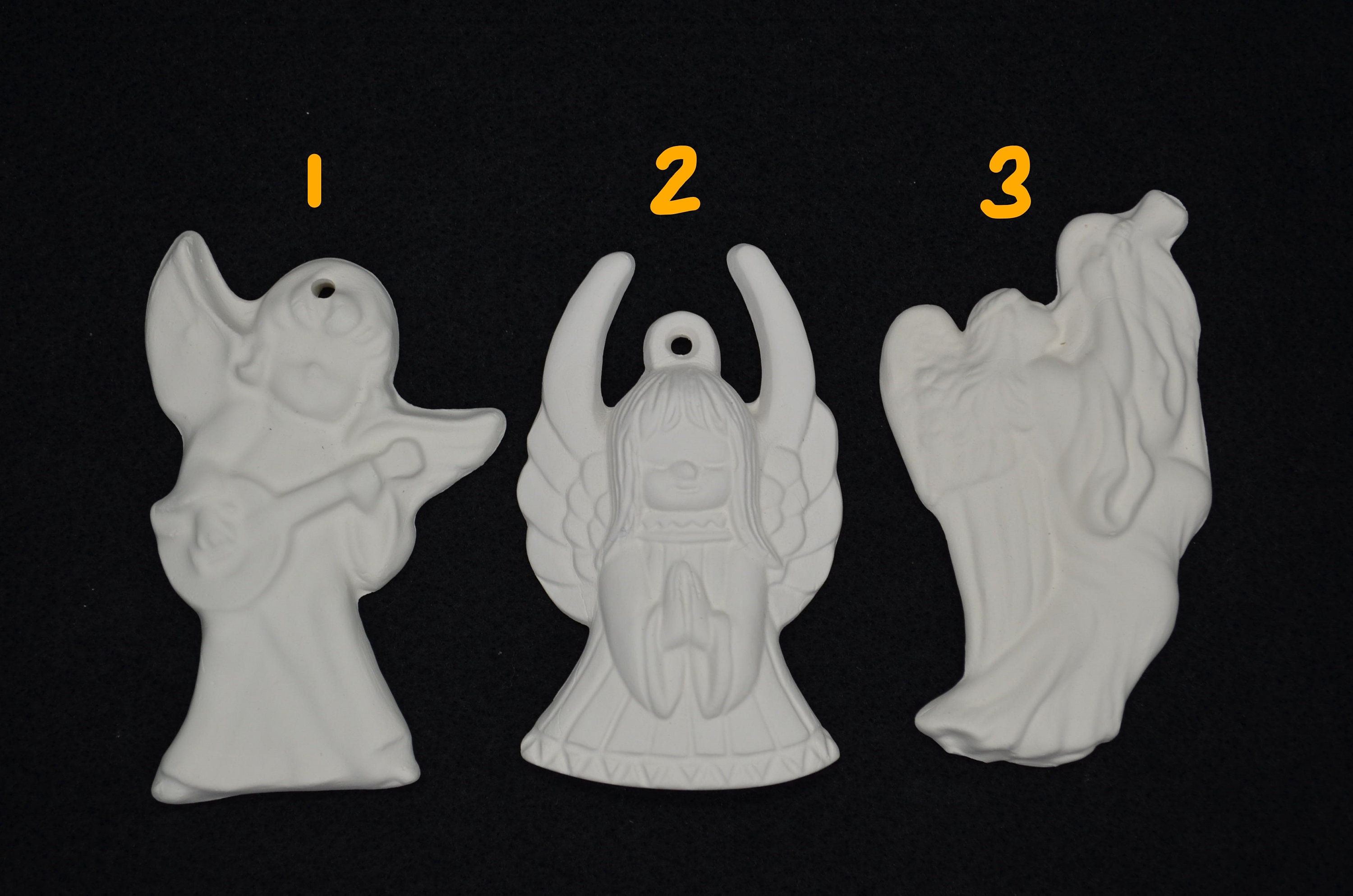 Holiday Angel Ornaments Ceramic Bisque Unpainted Ready to - Etsy