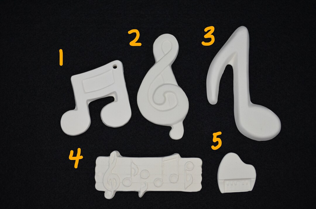 Musical Notes Ceramic Bisque Unpainted Ceramics Ready to Paint DIY - Etsy