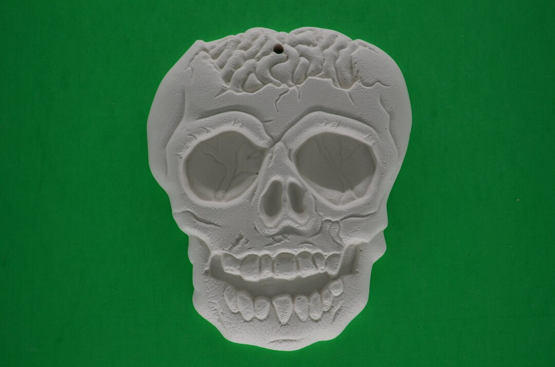 Large Skull Ornament, Ceramic Bisque Unpainted Ready to Paint DIY - Etsy