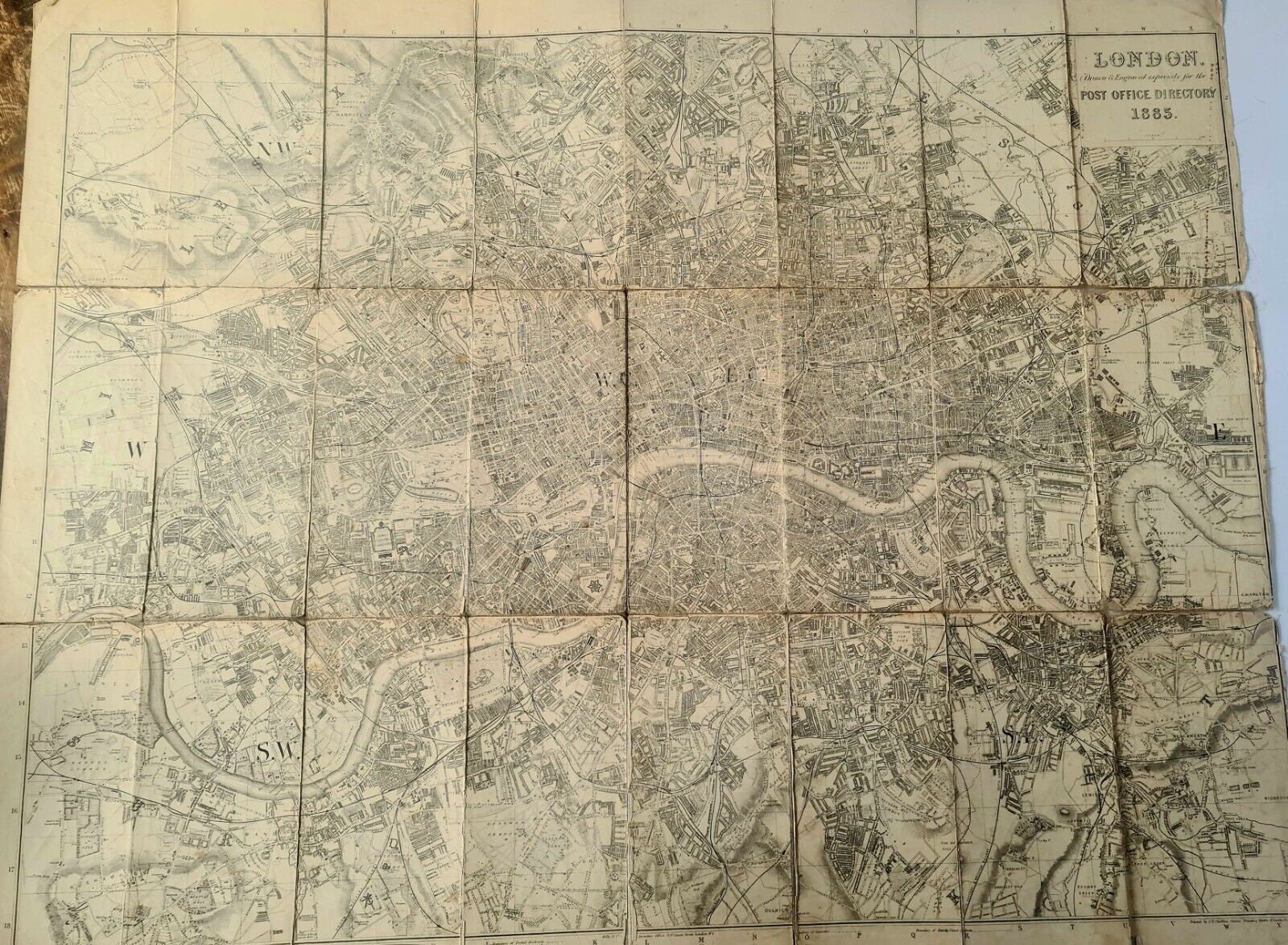Antique Map London Post Office Directory 1885 South London - Etsy