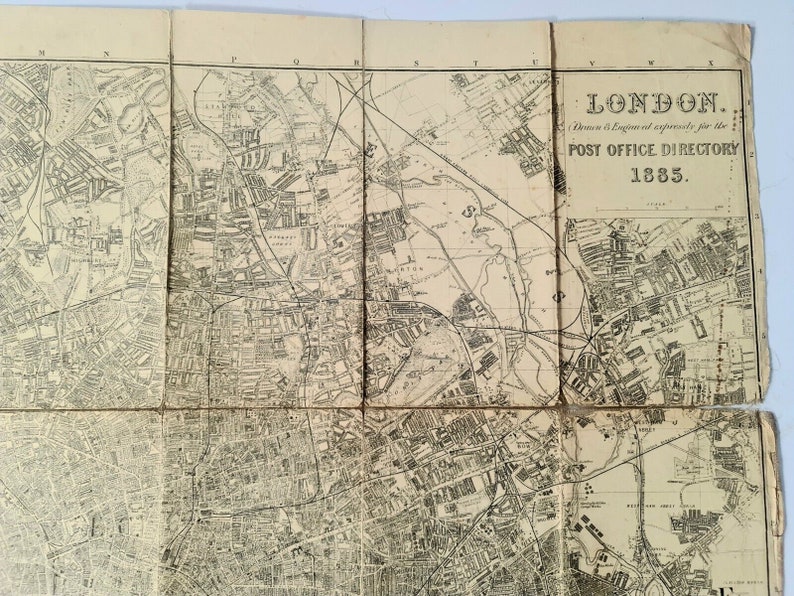 Antique Map London Post Office Directory 1885 South London - Etsy
