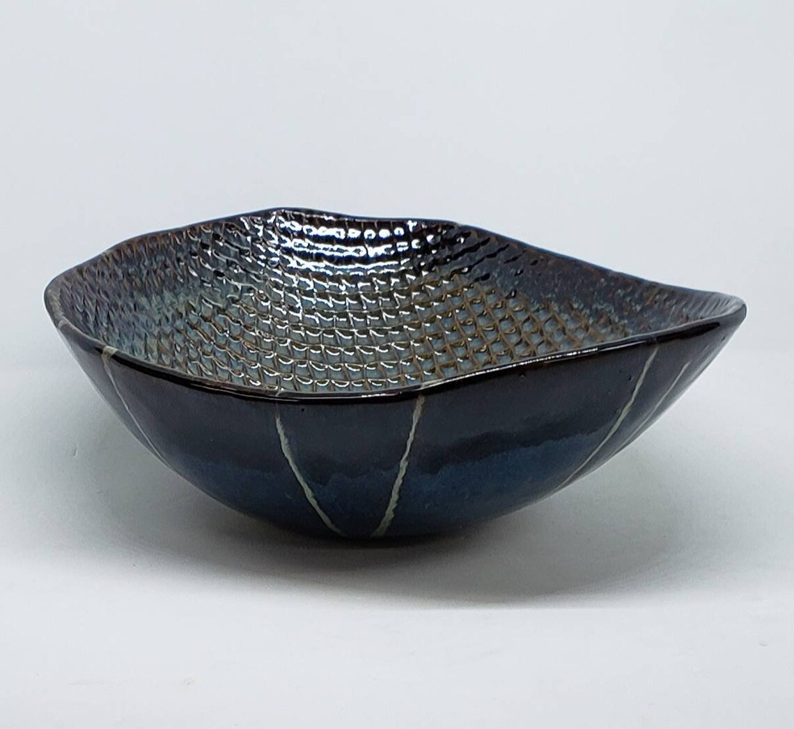 Oblong Textured Decorative Pottery Bowl - Unique Clay Bowl - Oval ...