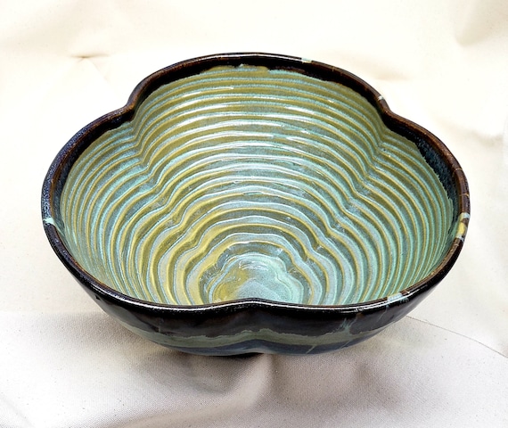 Large Decorative Pottery Bowl Textured Unique Natural - Etsy