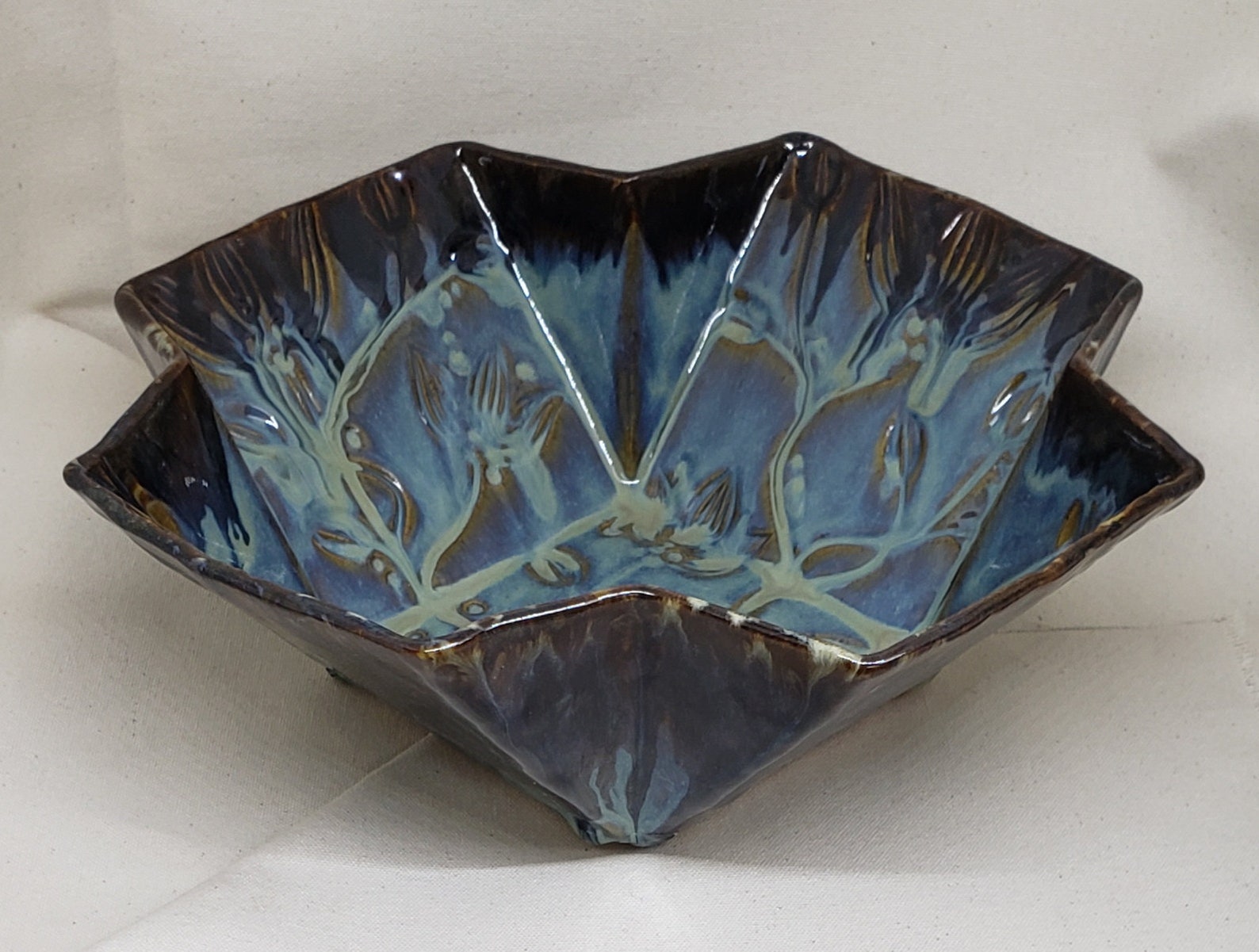 Geometric Clay Bowl - Angular - Textured Pattern - Unique Pottery ...