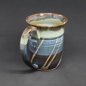 Set of 2 Large Handle Mugs - Pottery Mug - Large Earthy Mug - Man's Mug ...