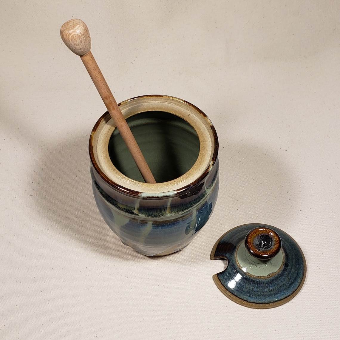 Honey Pot Lidded Honey Pot Honey Stick Pottery Honey Pot - Etsy