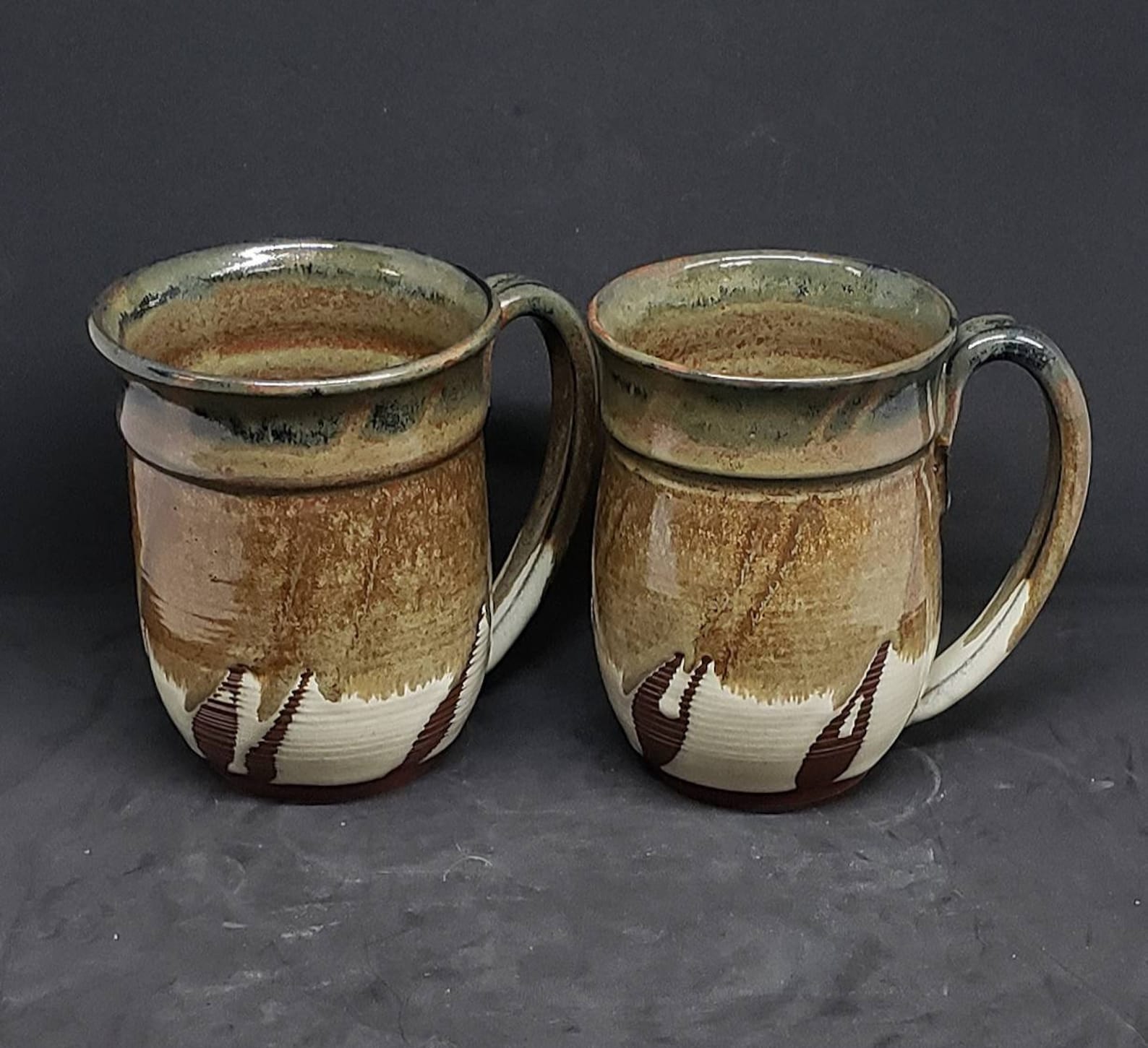 Set of 2 Large Handle Mugs Pottery Mug Large Earthy Mug | Etsy