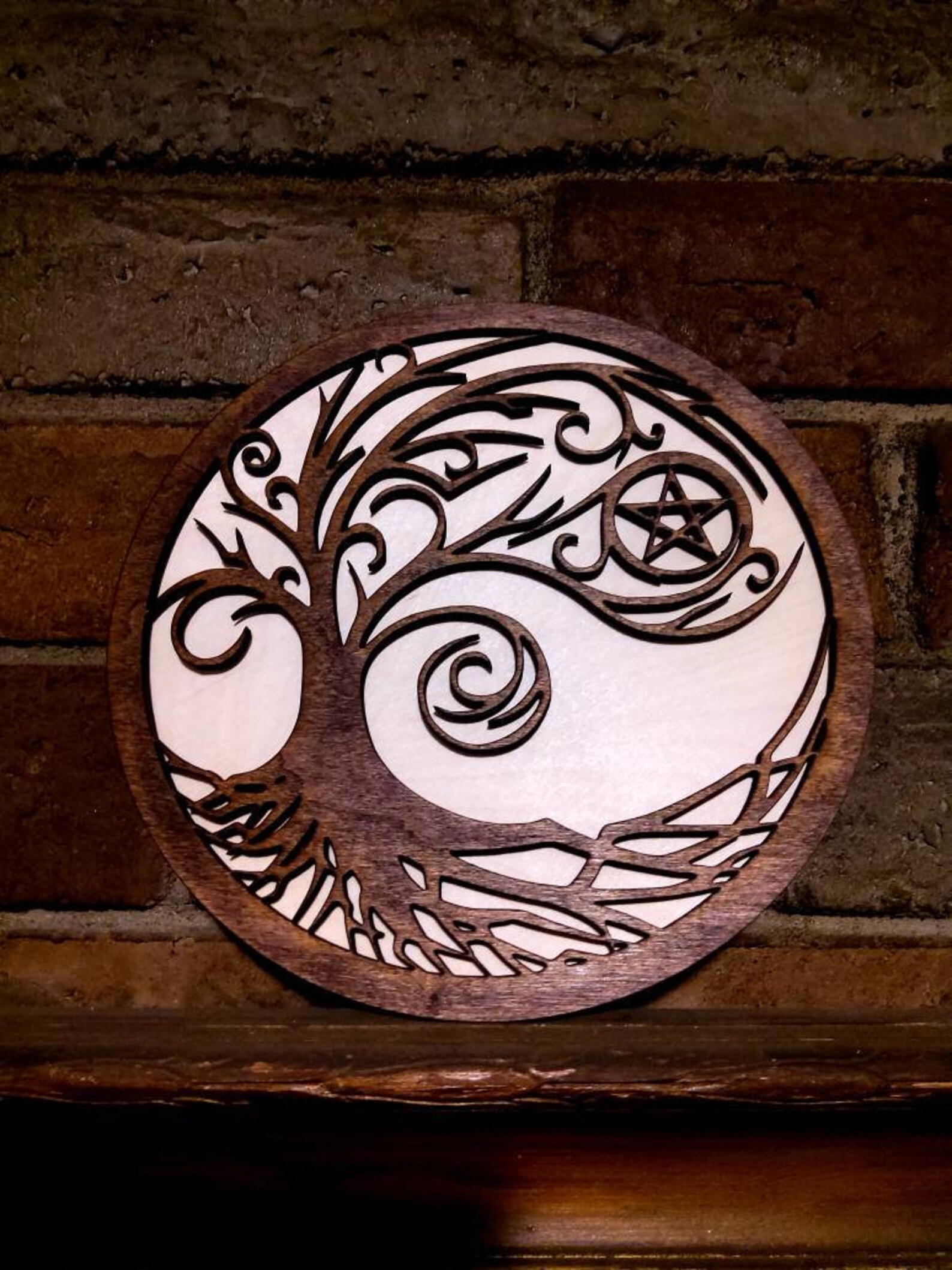 10in Pagan Tree and Pentagram Tree of Life with Pentacle | Etsy