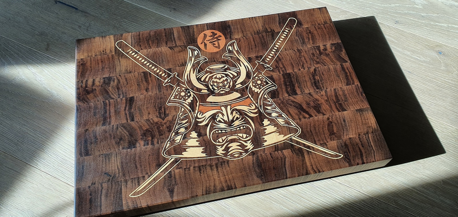 Cnc Vector File Prepared for Perfect Samurai Inlay Cutting Board (SVG ...