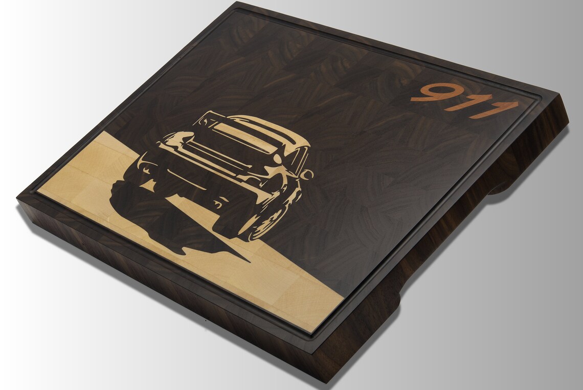 Cnc Vector File Prepared for Perfect Porsche Inlay Cutting Board (SVG ...