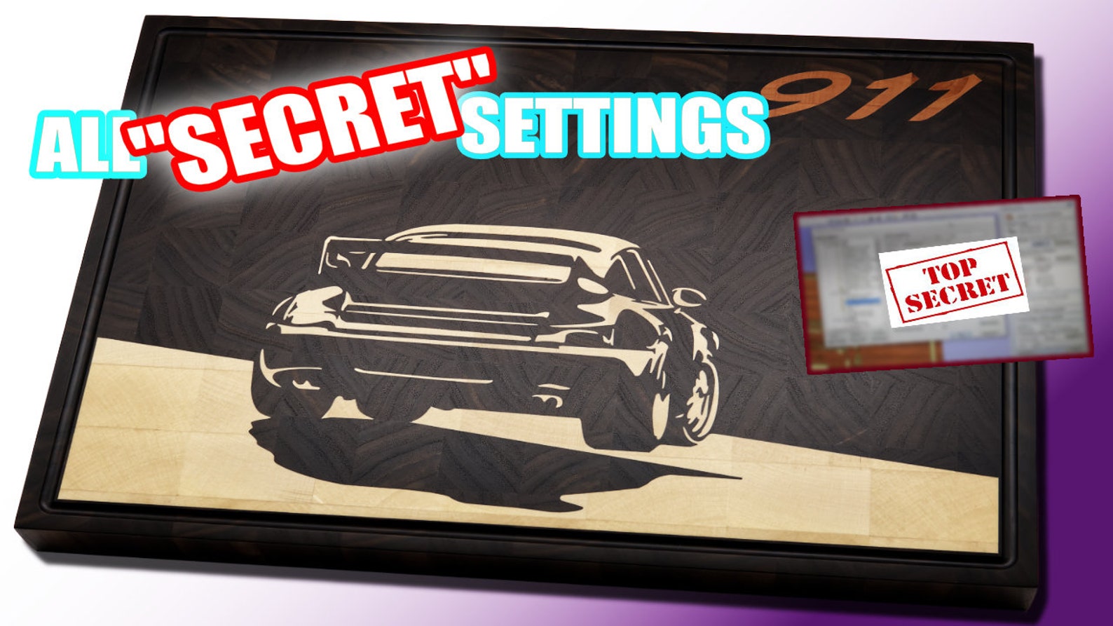 Cnc Vector File Prepared for Perfect Porsche Inlay Cutting Board (SVG ...