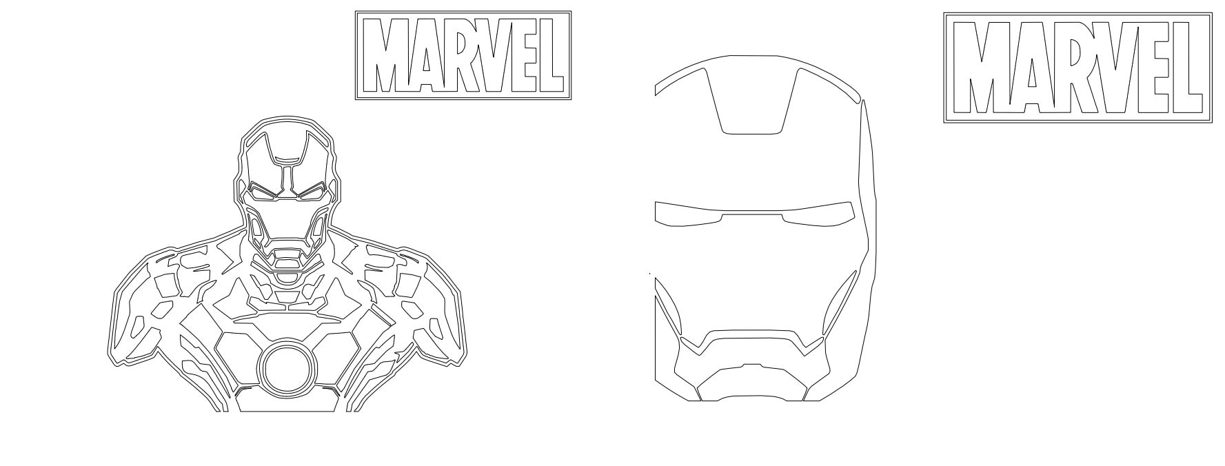 3 Different Cnc Vector File Prepared for Perfect Ironman Inlay - Etsy