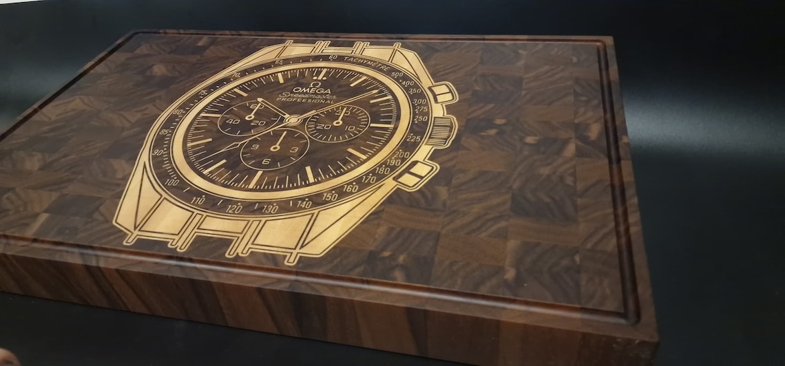 Cnc Vector File Prepared for Perfect Omega Watch Inlay Cutting Board ...