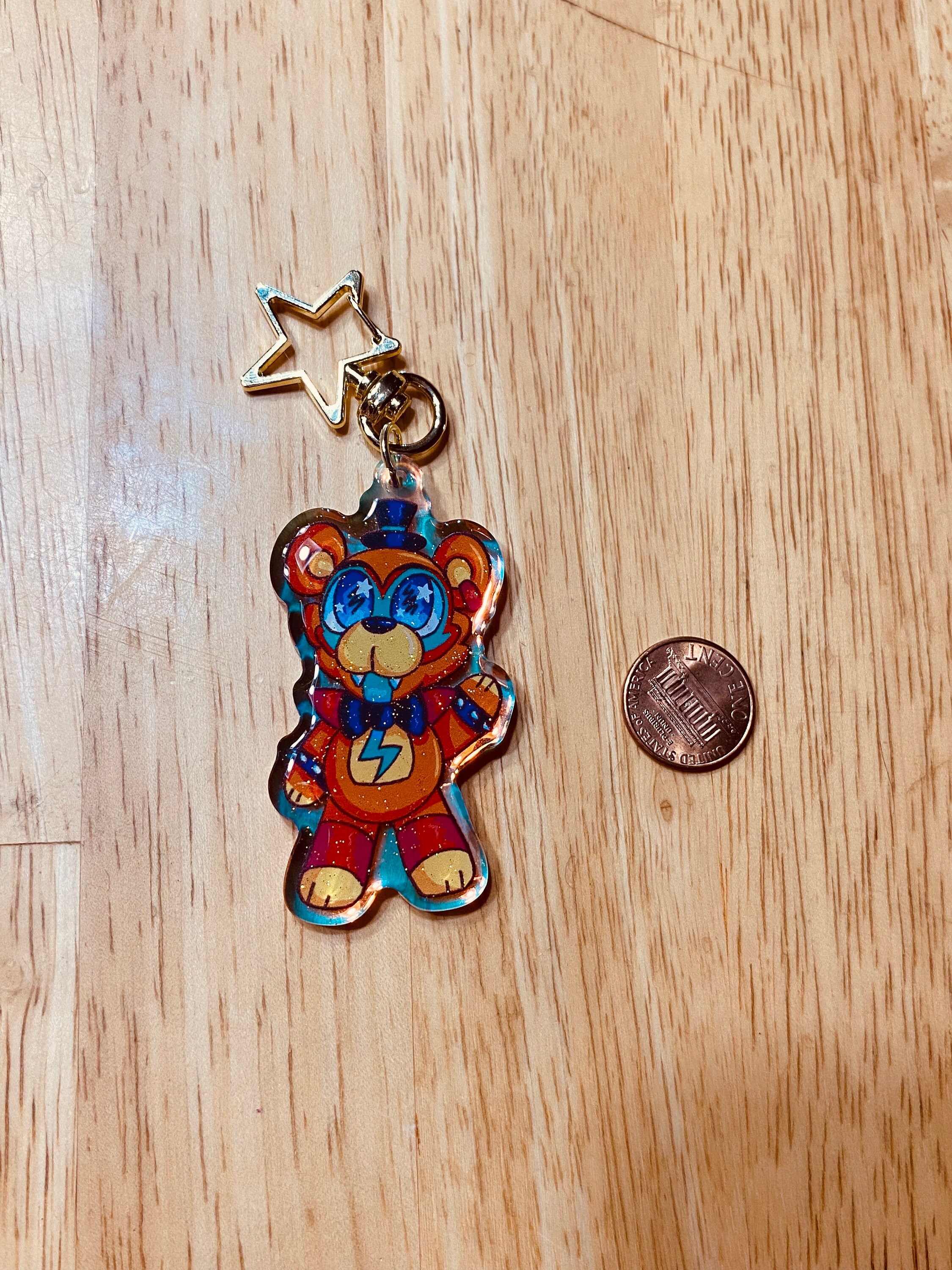 Glamrock Freddy Fnaf Glittery Acrylic Keychain - Etsy