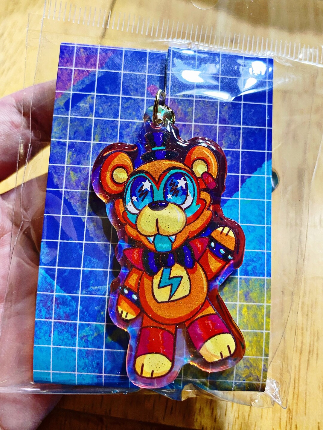Glamrock Freddy Fnaf Glittery Acrylic Keychain - Etsy