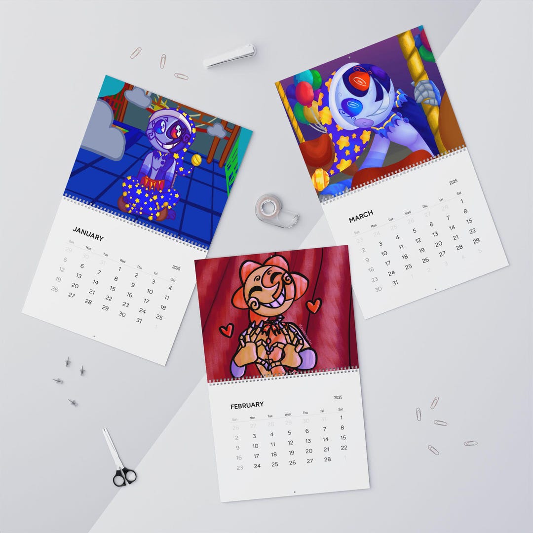 Wall Calendar, Fnaf Sun and Moon, Five Nights at Freddy's, 2025 Planner ...