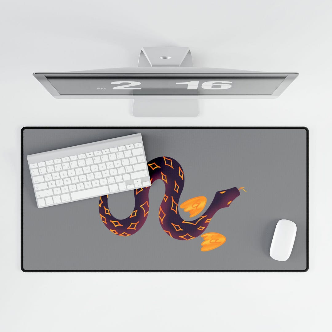 Whimsical Snake Desk Mat - Colorful Office Decor, Gaming Desk Accessory ...