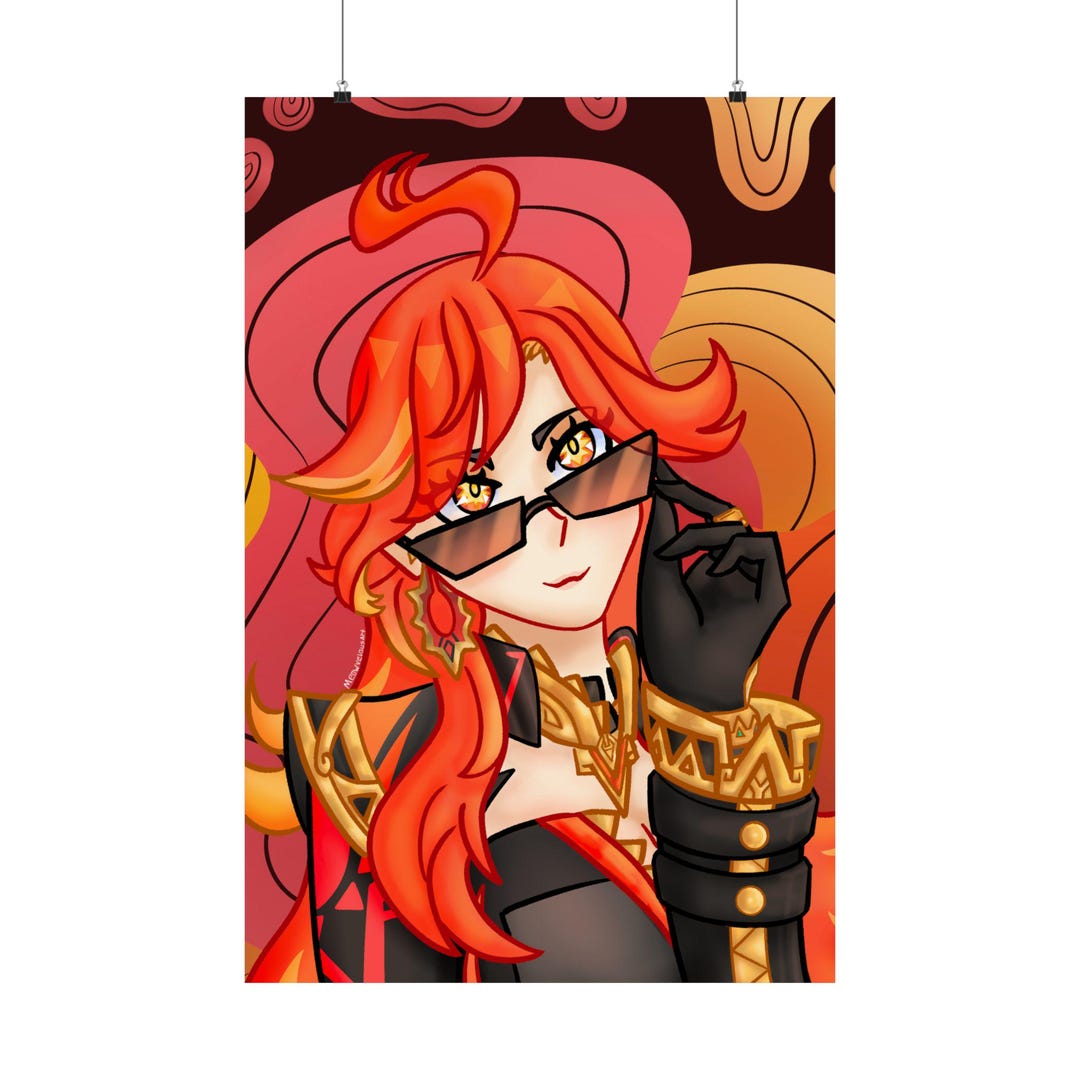 Vertical Poster, Genshin Impact Mavuika Pyro Archon Wall Art Print ...
