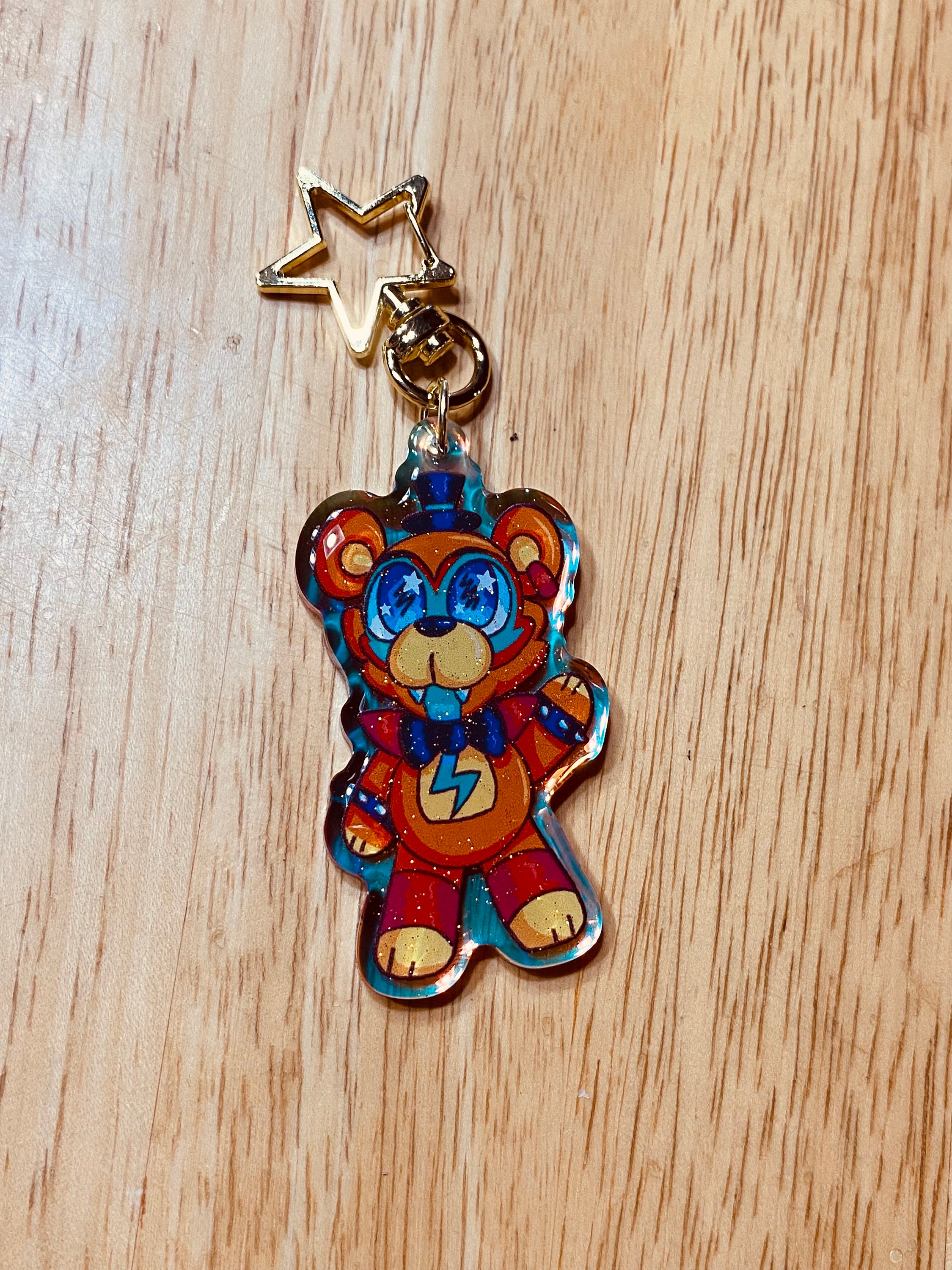 Glamrock Freddy Fnaf Glittery Acrylic Keychain - Etsy