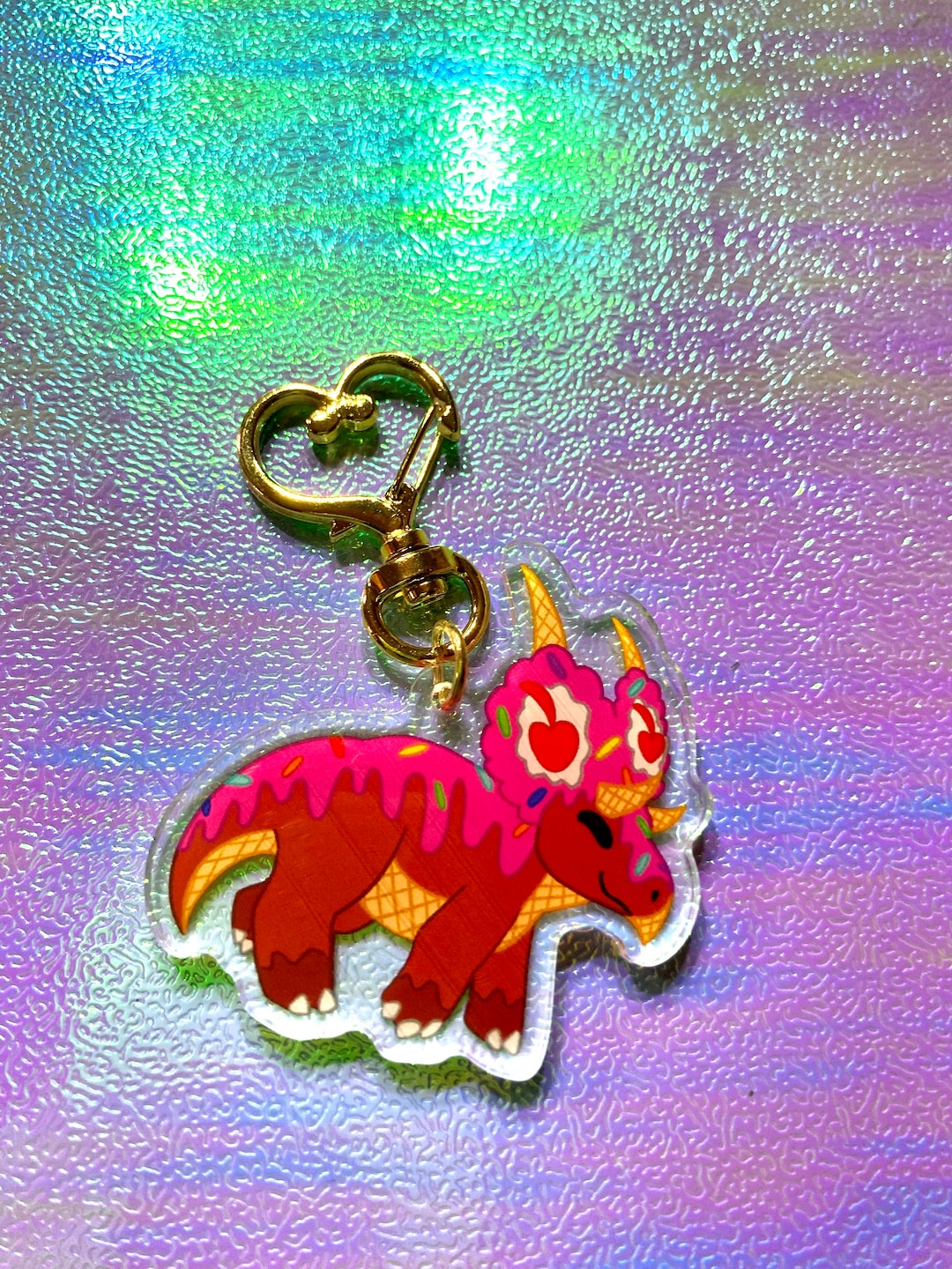 Dino Lover Dessert Themed Dino Keychain - Etsy
