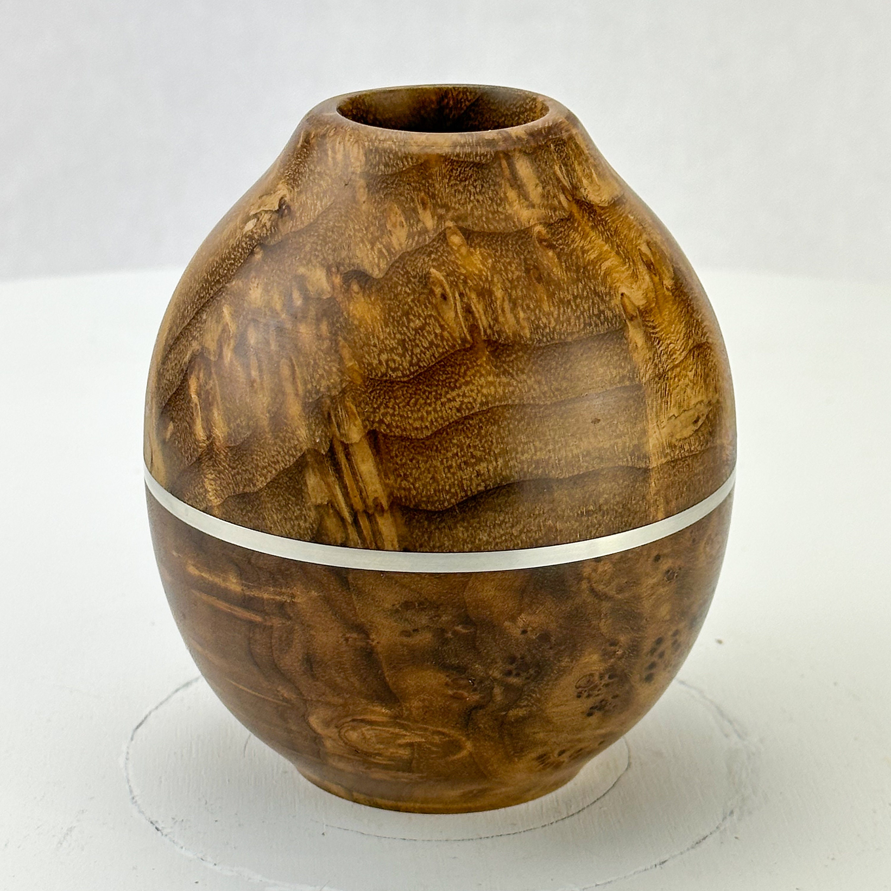 Unique Hand-turned Burl Hollow-form With Pewter Band - Etsy
