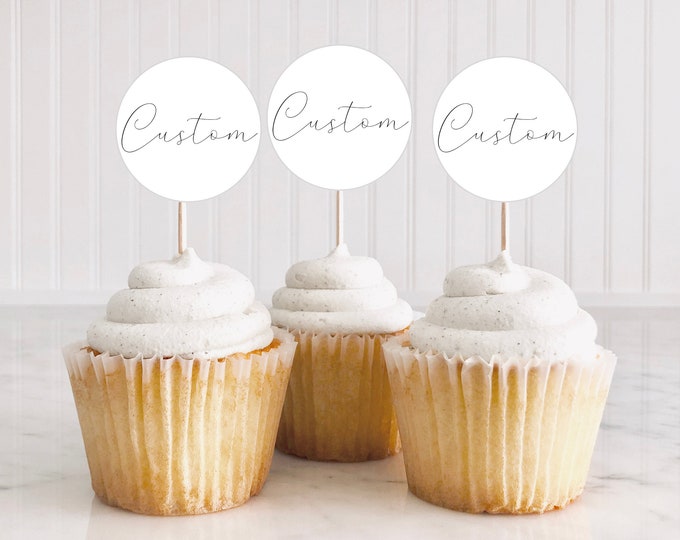 Custom Cupcake Toppers - Digital Copy - Etsy