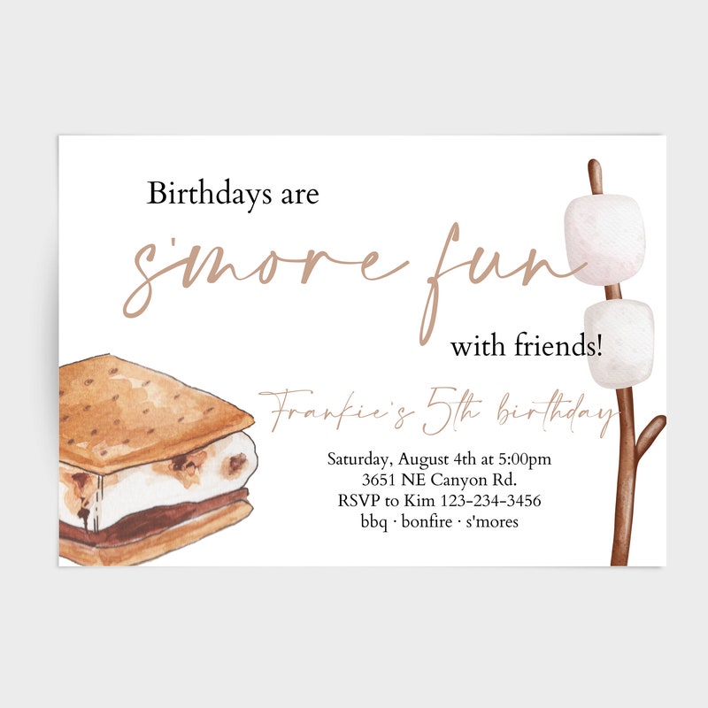 Smores Invitation - Etsy