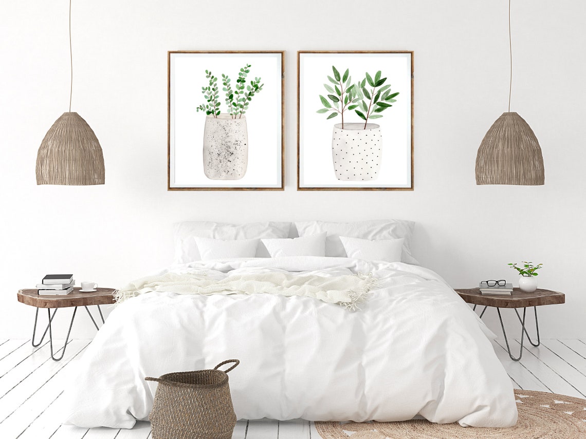 Wall Art Succulent Wall Decor Plant Art Eucalyptus Wall - Etsy