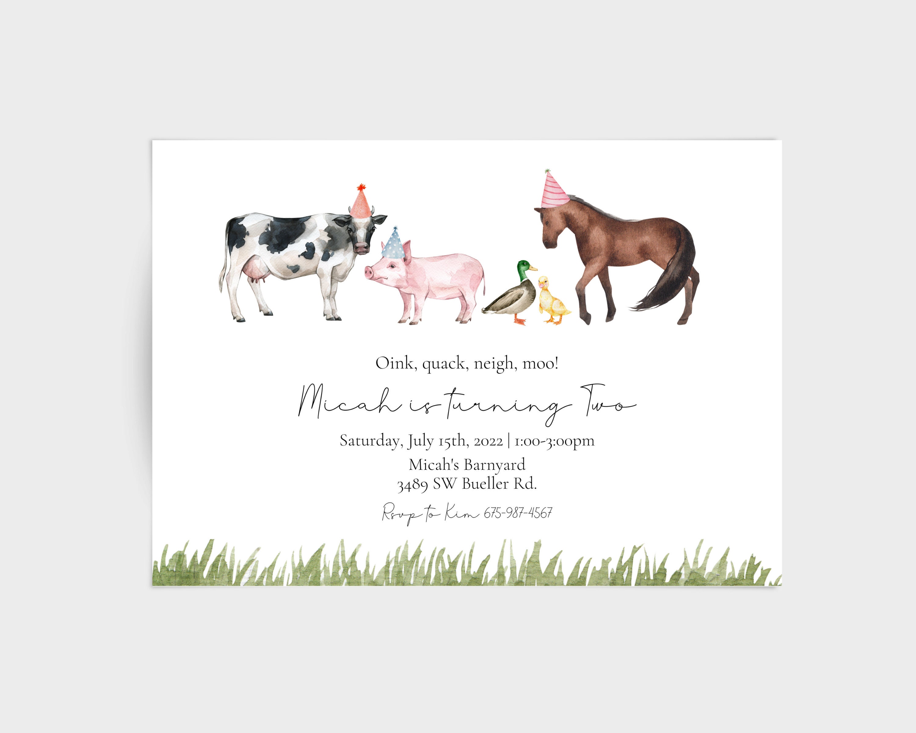 Customizable Farm Birthday Invitation Barnyard Invitation - Etsy