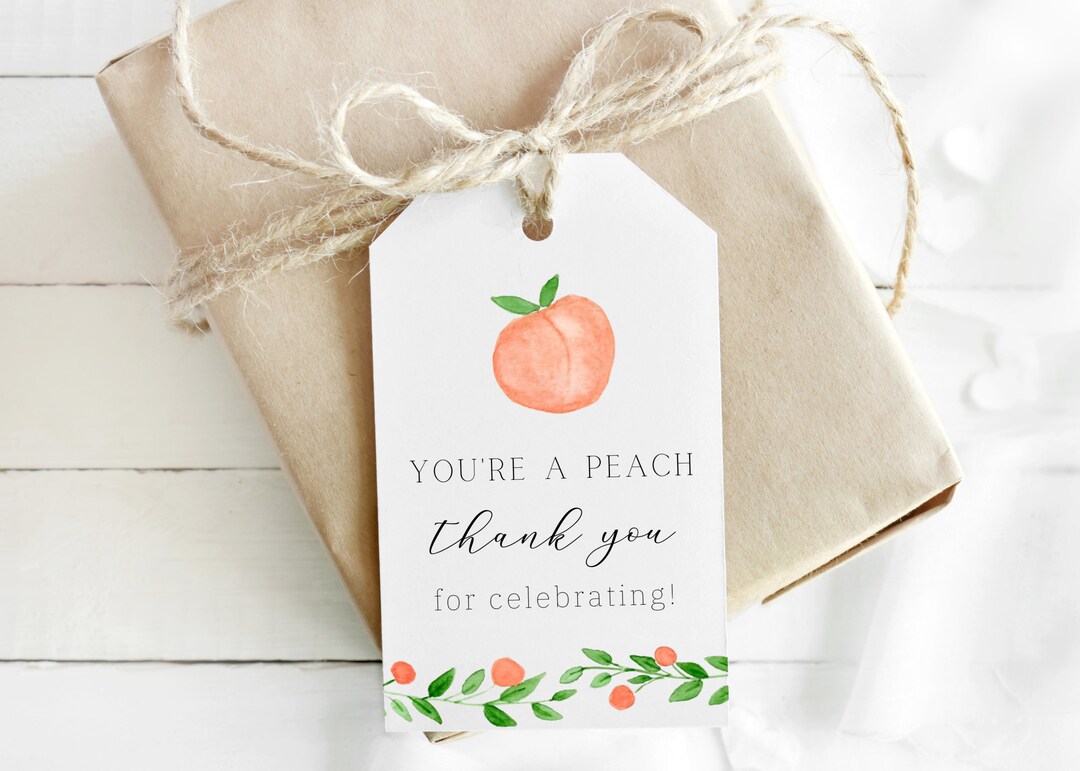 Peach Party Favor Tag, You're a Peach Party Favor, Watercolor Party ...
