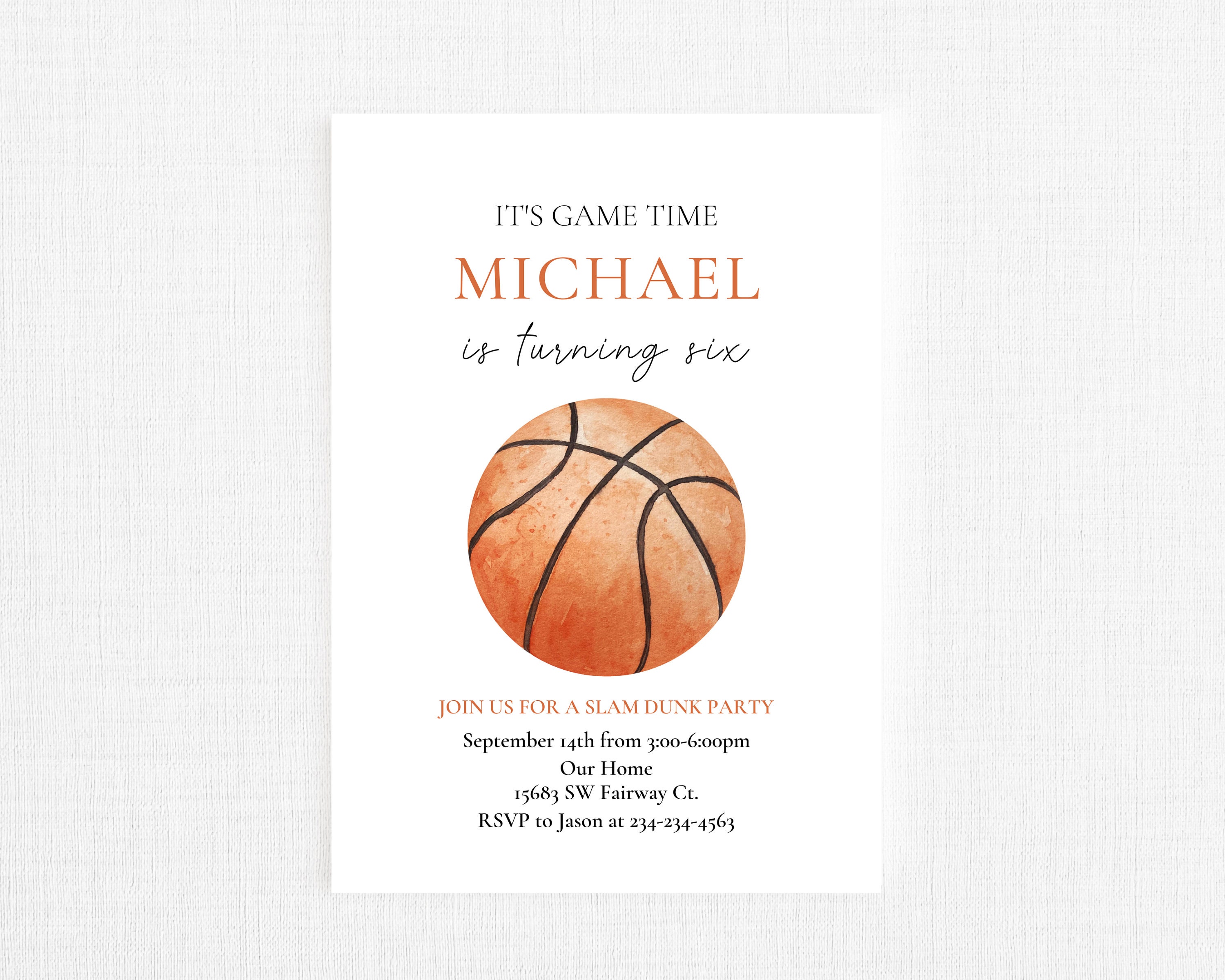 Customizable Basketball Invitation, Sports Invitation, Slam Dunk ...