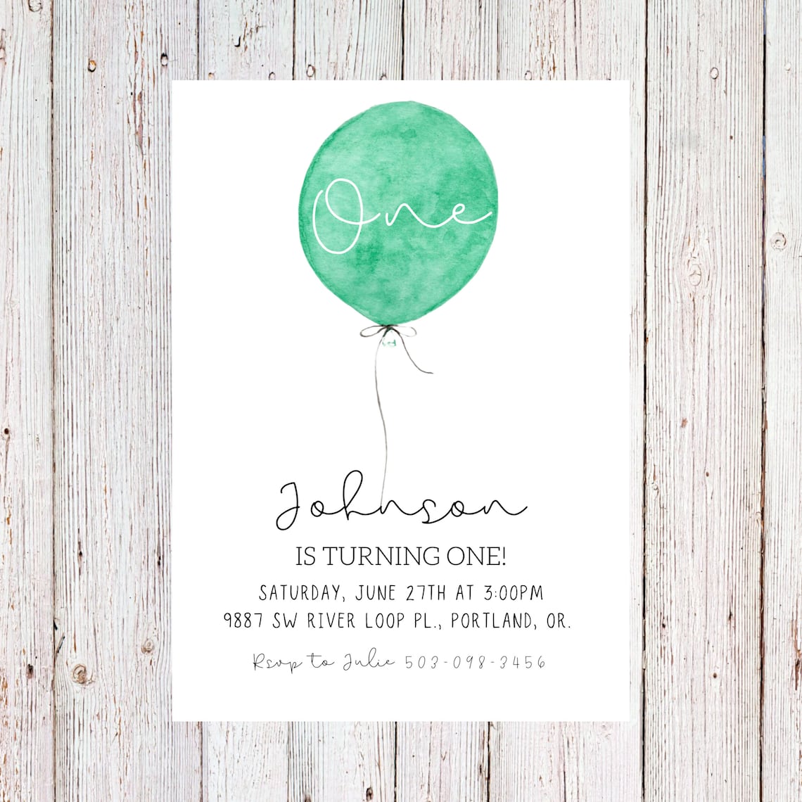 Customizable Balloon Birthday Invitation - Digital Copy - Etsy
