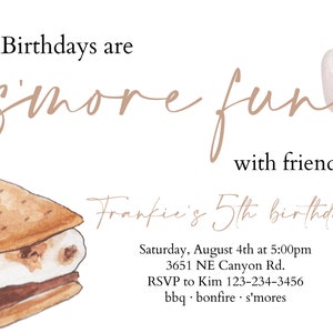 Customizable S'more Birthday Invitation, Backyard Birthday, Under the ...