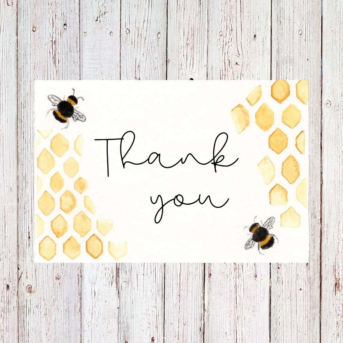 Bee Thank You Card Digital Copy - Etsy