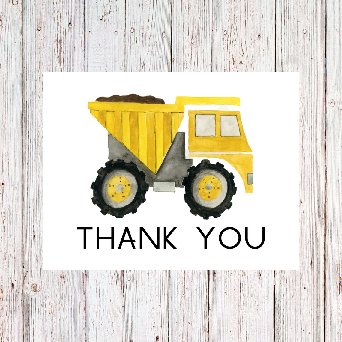 Construction Truck Thank You Card Dump Truck Thank You Card | Etsy