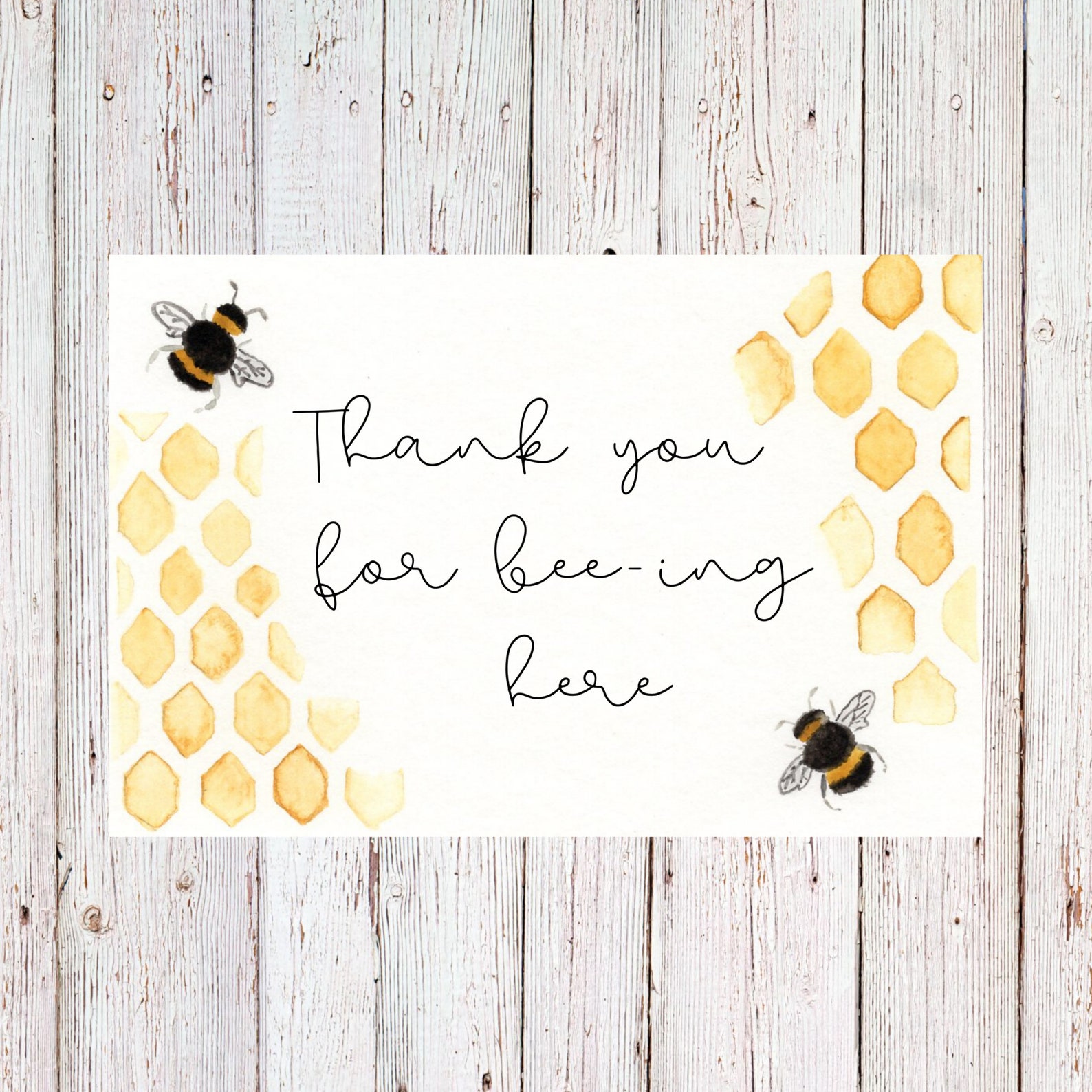 Bee thank you card digital copy | Etsy