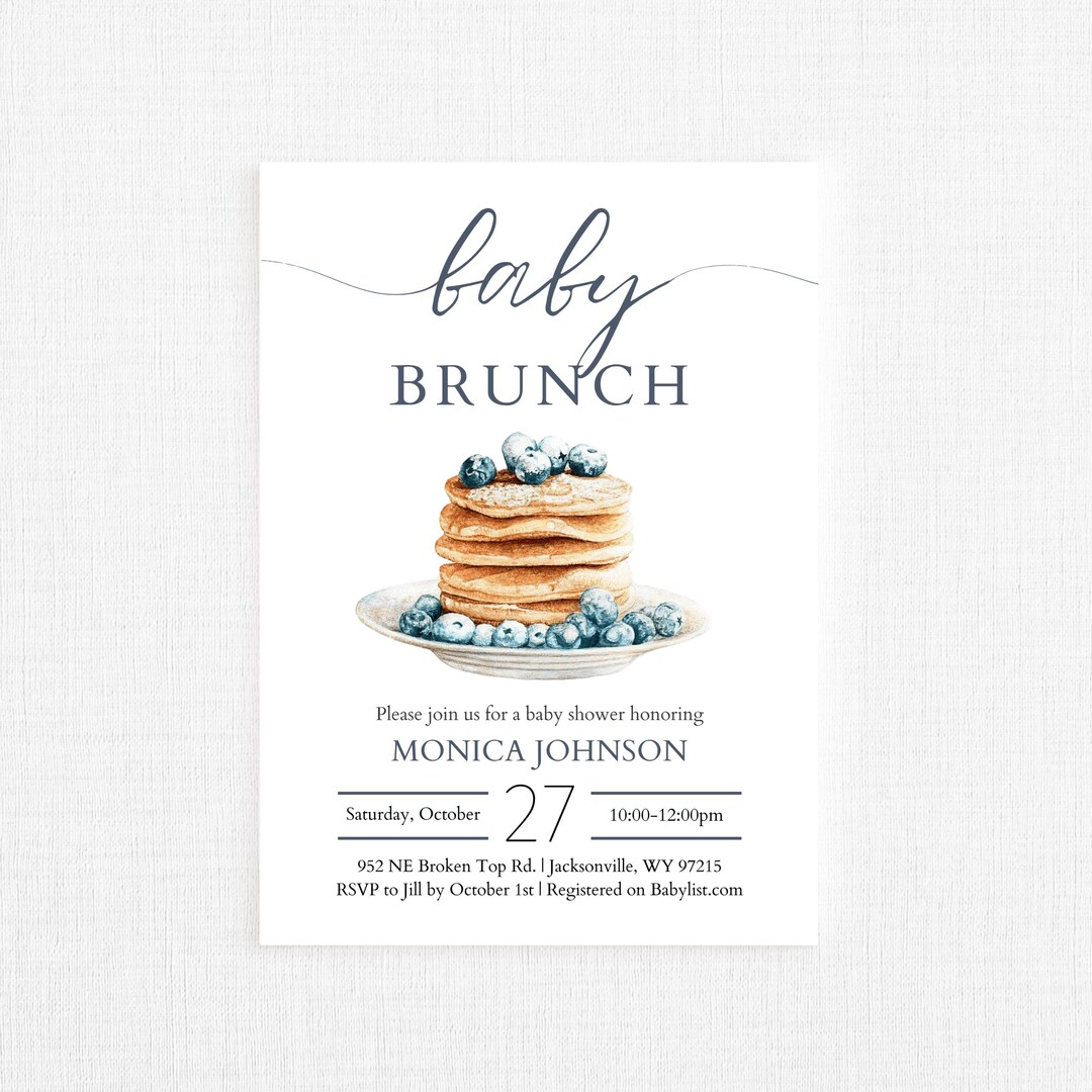 Customizable Baby Brunch Invitation, Breakfast Baby Shower, Brunch Baby ...