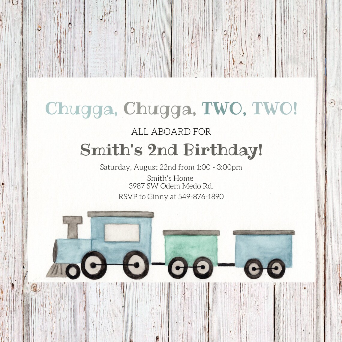 Customizable Train Birthday Invitation Vehicle Invitation - Etsy