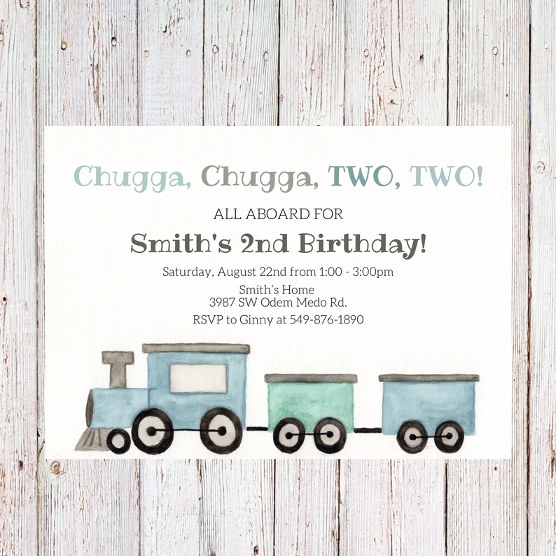 Customizable Train Birthday Invitation Vehicle Invitation - Etsy