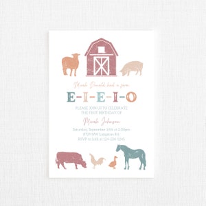 Customizable Farm Birthday Invitation, Barnyard Invitation, Barn ...