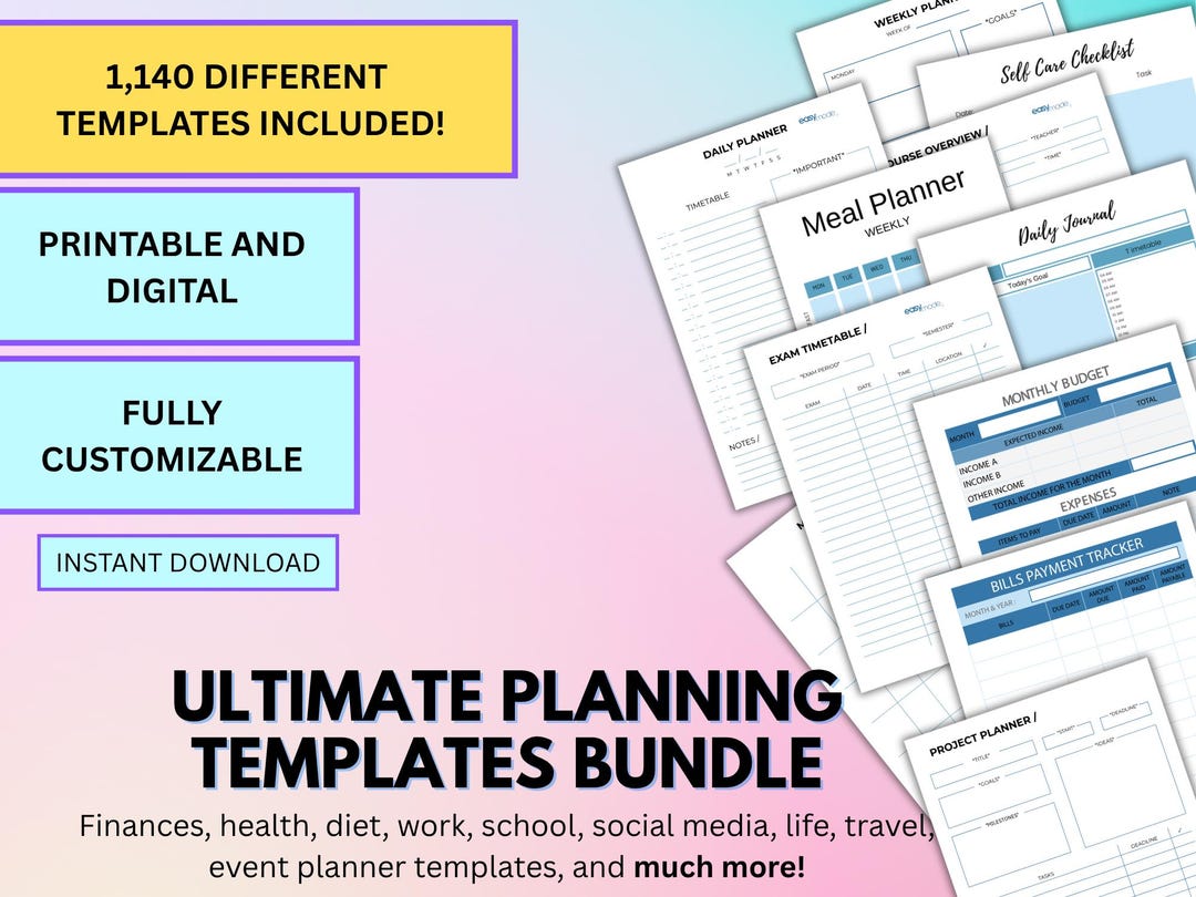 Ultimate Planning Templates Bundle 1 140 Templates digital And Print ultimate-planning-templates-bundle-1-140-templates-digital-and-print