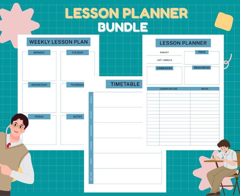 Digital Planner: Lesson Planner Bundle - School Lesson Planner, Student ...