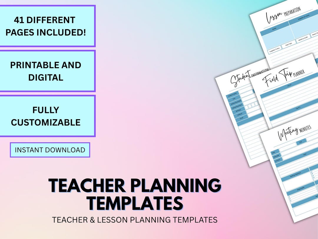 Digital Teacher Planner Bundle: Lesson Prep, Student Info - Etsy