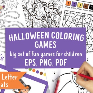 Halloween Coloring and Activity Book Printout - Etsy