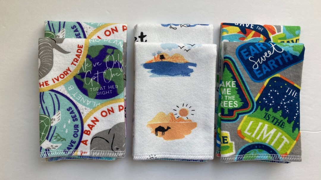 Earth Love 2- Ply Cotton Napkins. Set of 6. - Etsy