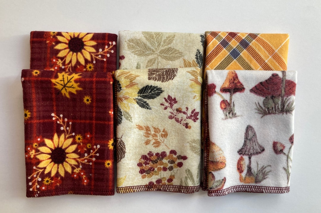Cozy Fall Print Napkins. 2 Ply Set of 6 Flannel Napkins. - Etsy