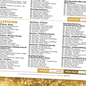 2025 Golden Globes Printable Ballot Download - Etsy