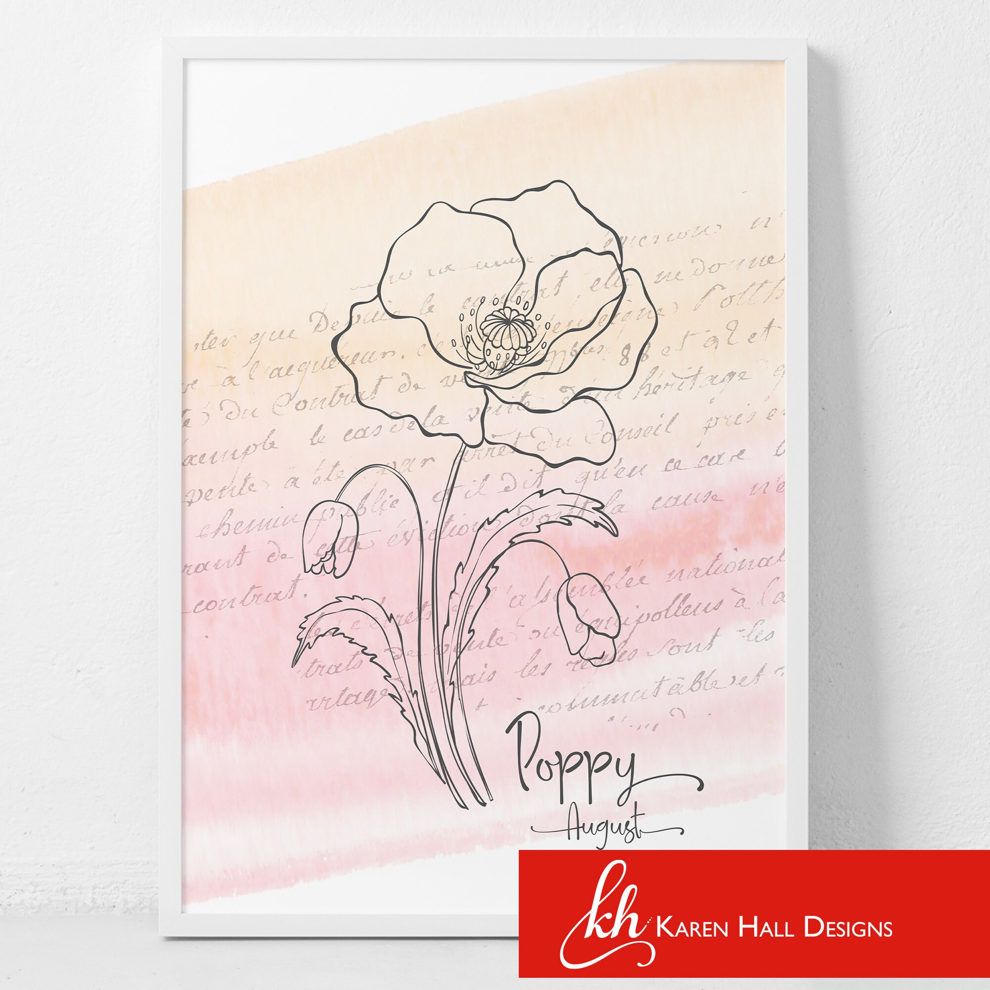 August Birth Flower / Birth Month Flower / Poppy / Poppies ...