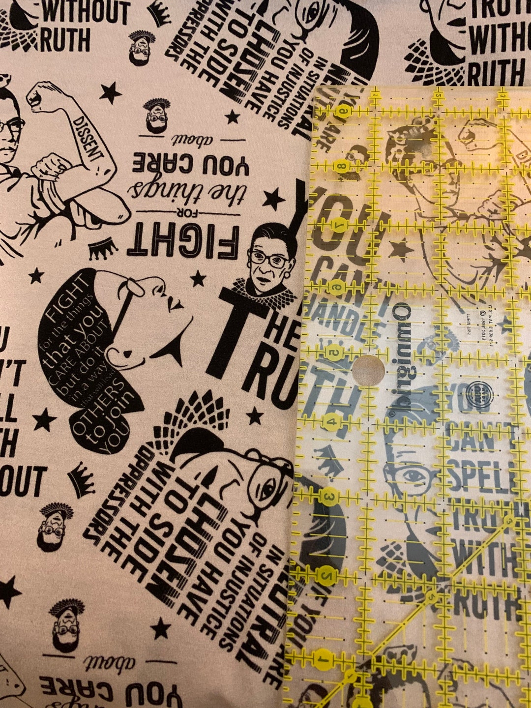 9x14 Tumbler Cotton Spandex Fabric Cut Small Crafts - Notorious RBG No ...
